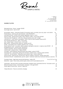Sample Menu – Rascal